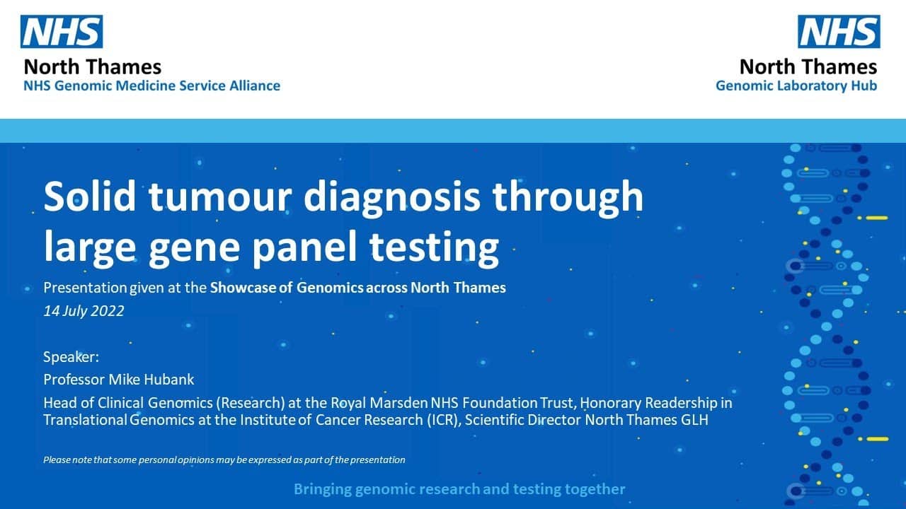 Solid tumour diagnosis through large gene panel testing - South East ...