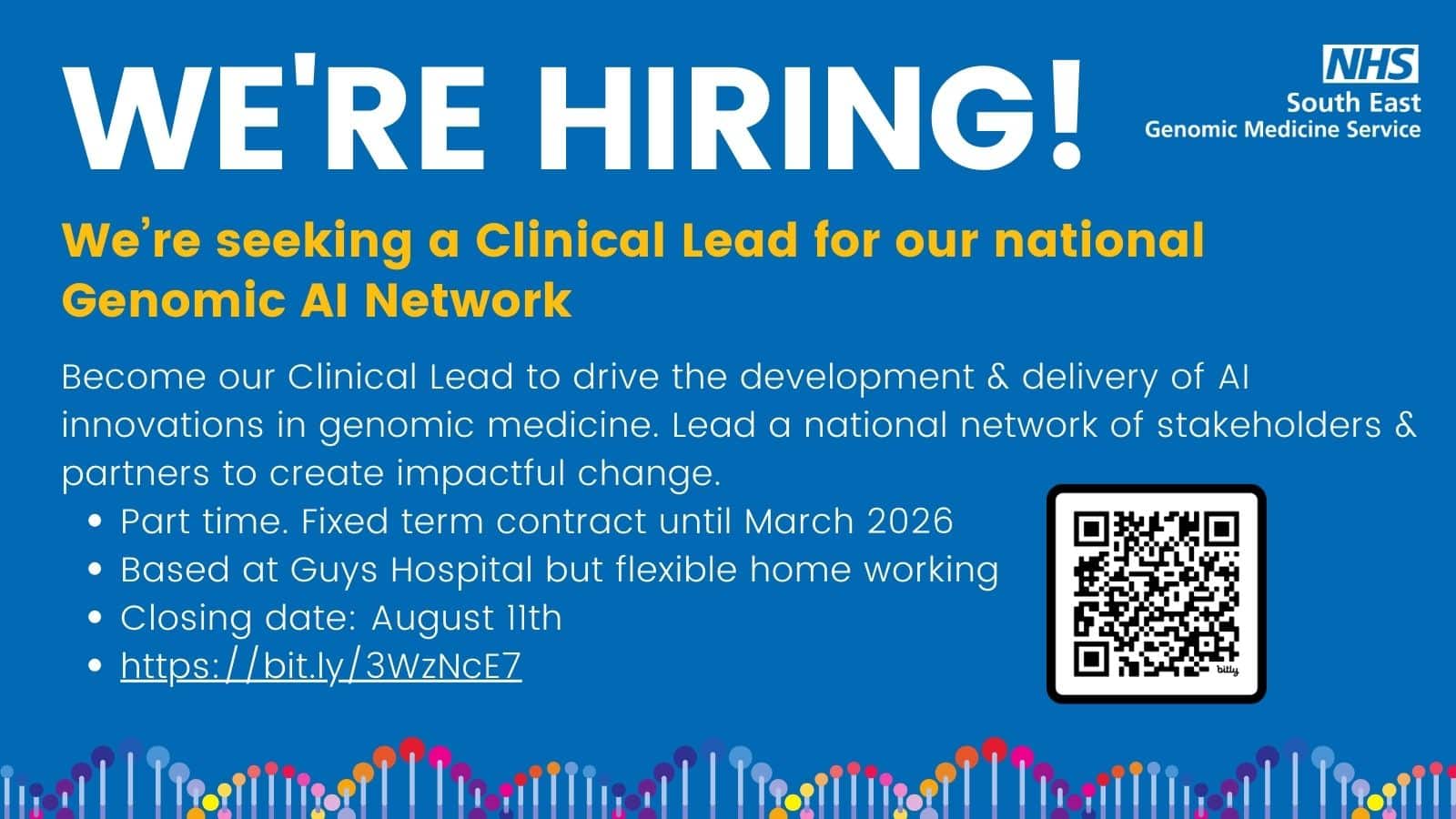 Clinical Lead to support our new Genomic AI Network - South East ...